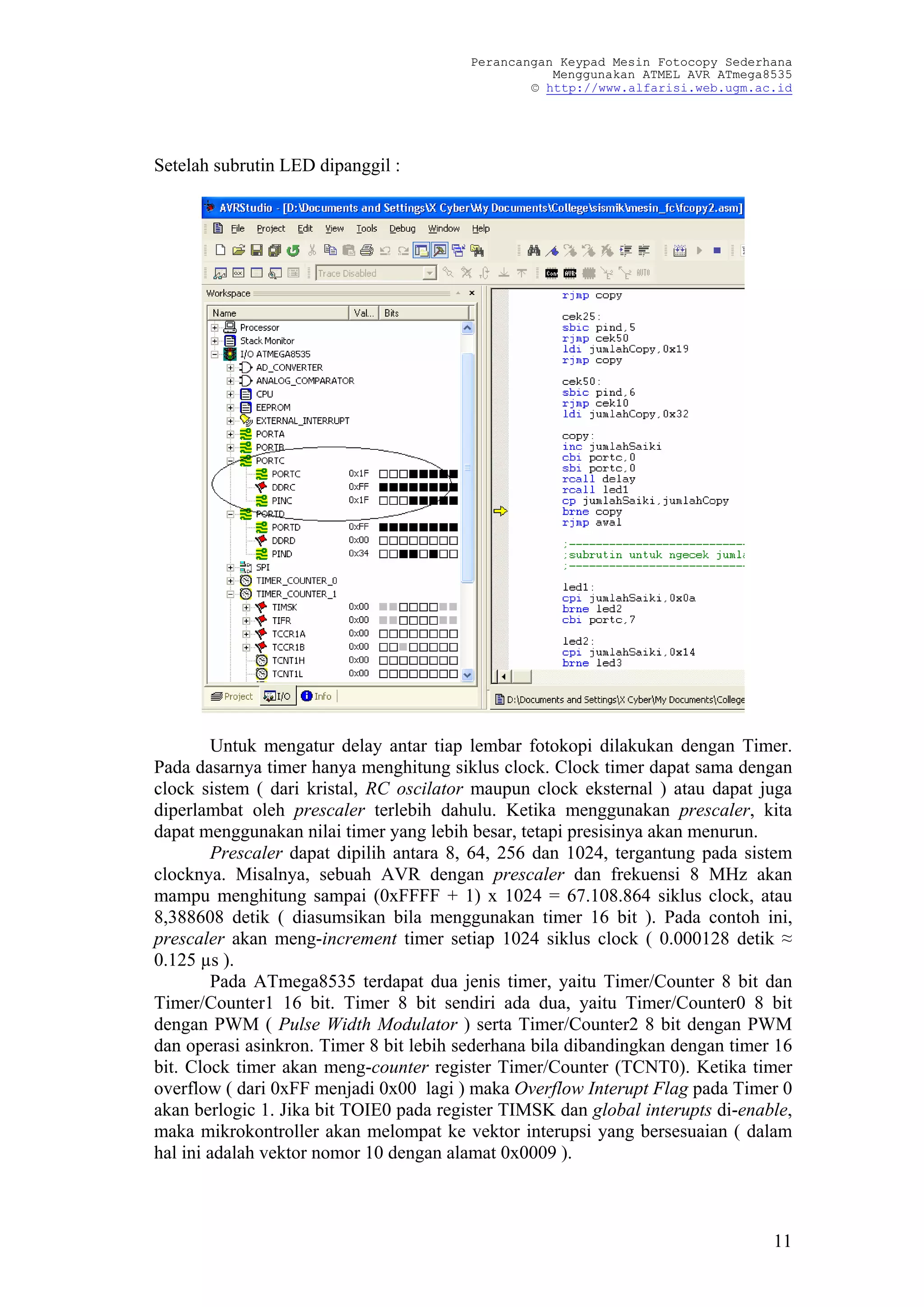 Perancangan keypad mesin fotocopy sederhana menggunakan ATmega8535 | PDF