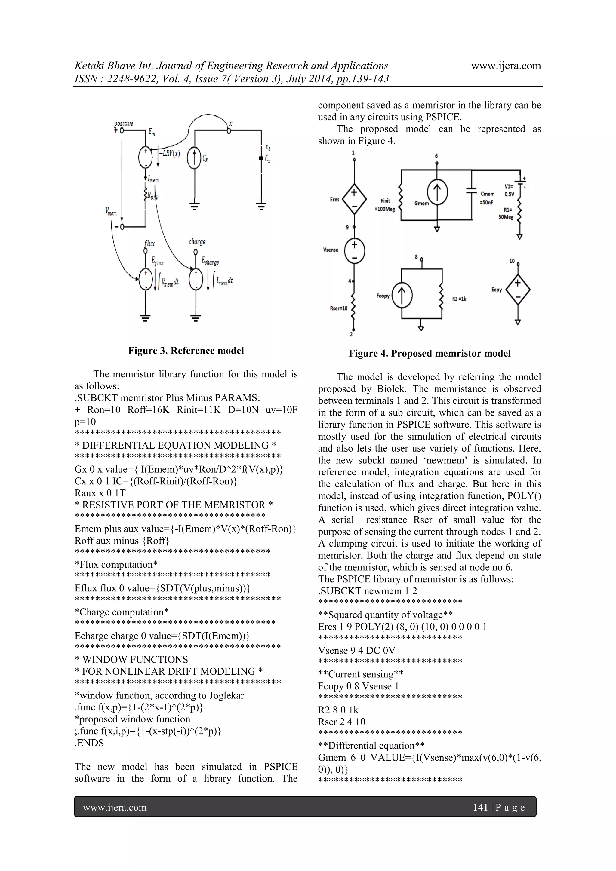 Memristor Modeling Using PSPICE | PDF
