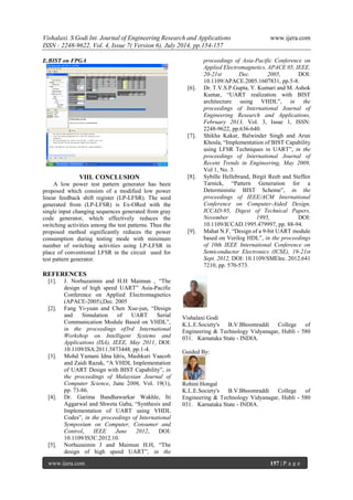 Implementation of UART with BIST Technique Using Low Power LFSR | PDF
