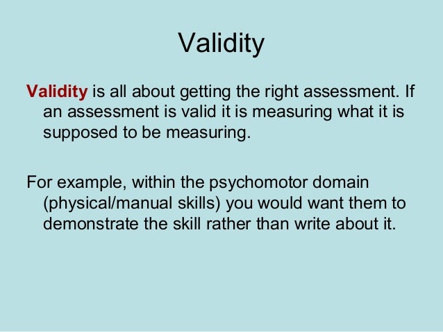 Quality of assessment