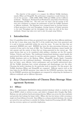 Performance Analysis of HBASE and MONGODB | PDF