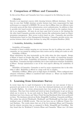 Performance Comparison of HBase and Cassandra | PDF | Databases | Computer Software and Applications