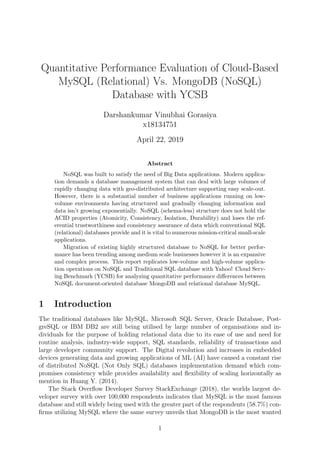 Quantitative Performance Evaluation of Cloud-Based MySQL (Relational) Vs. MongoDB (NoSQL ...