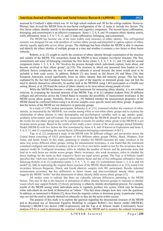 Comparison of Three Multigroup Ethnic Identity Measure Models: A ...