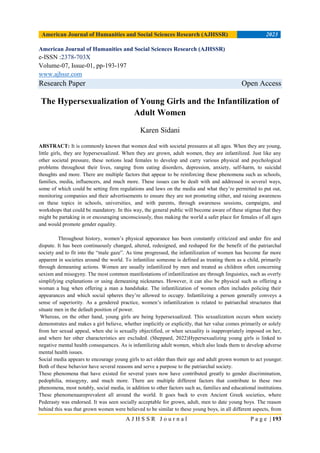 The Hypersexualization of Young Girls and the Infantilization of Adult ...