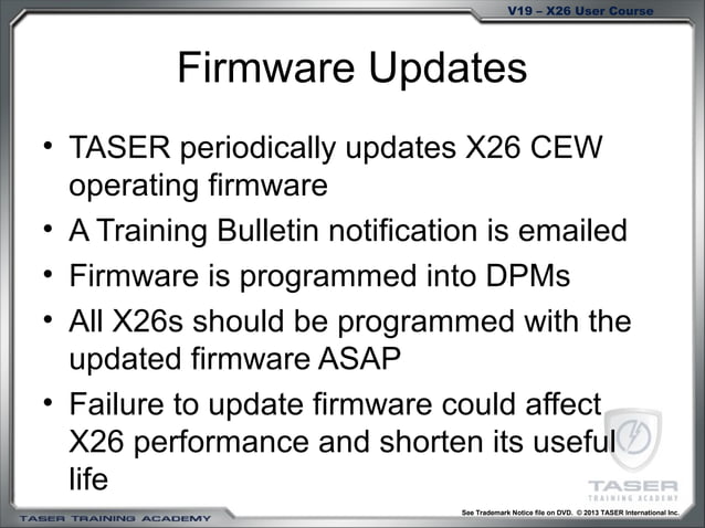 X26 | PPT | Arms & Ammunition | Sensitive Topics