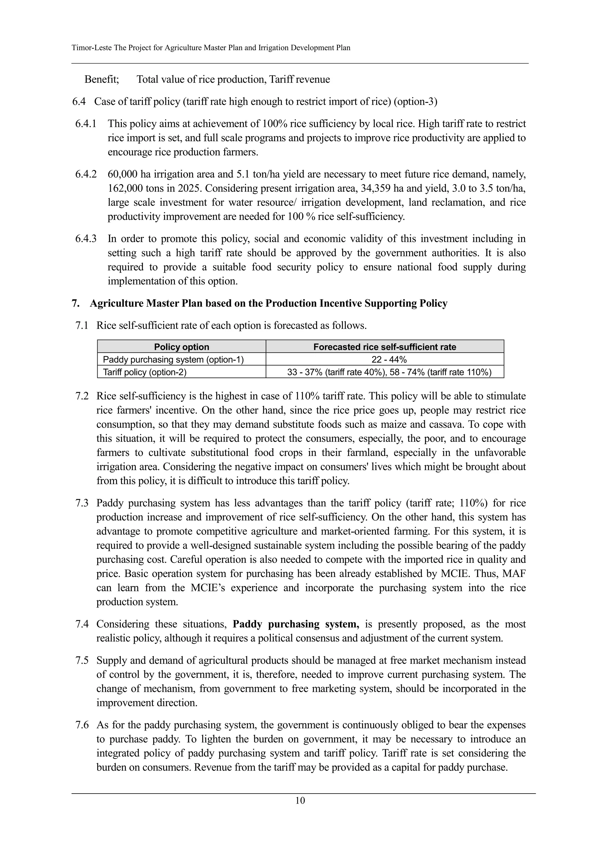 Project for agriculture master plan and irrigation development final ...