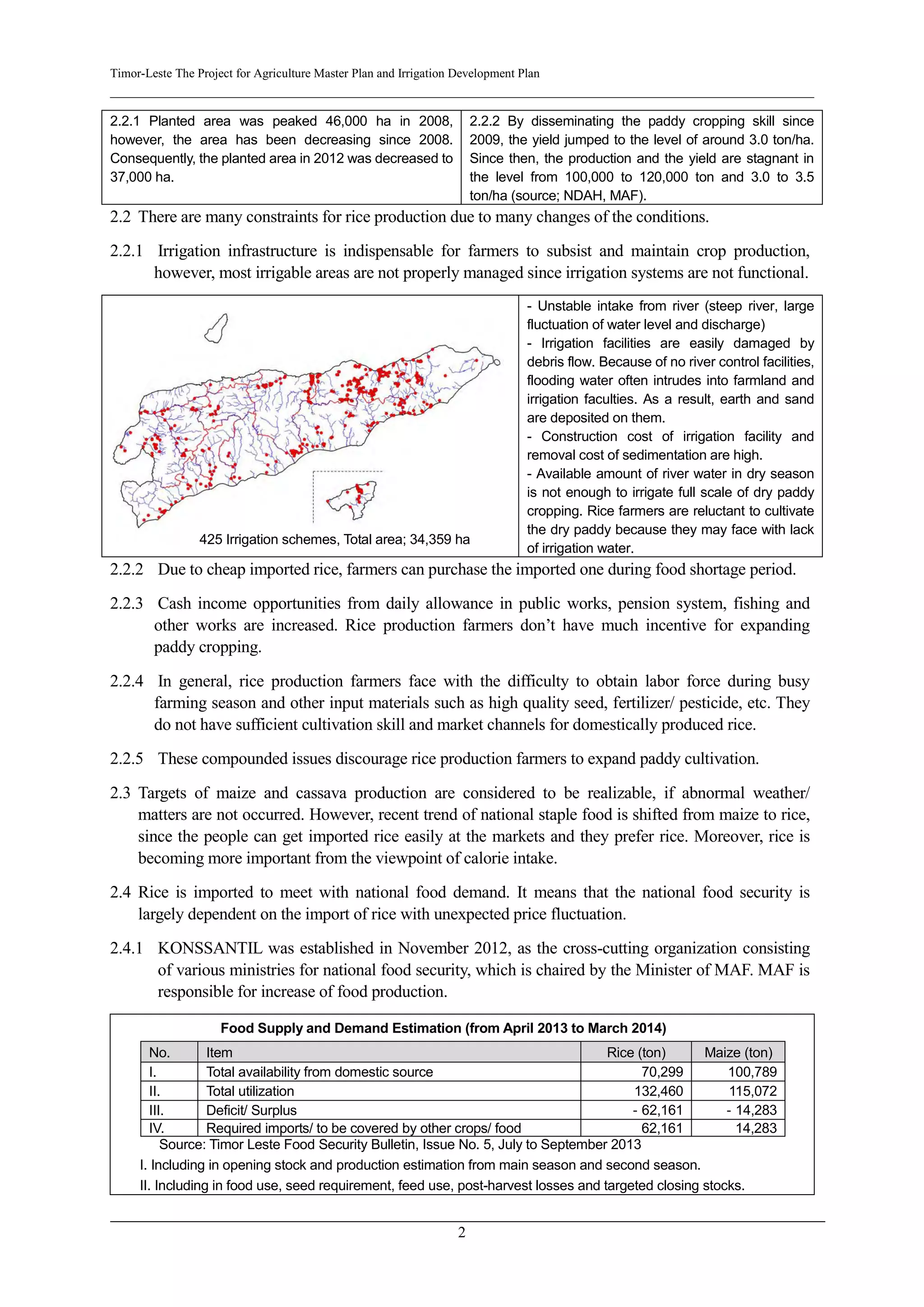 Project for agriculture master plan and irrigation development final ...