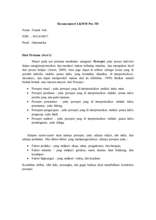 Resum materi lkmm pra td | PDF