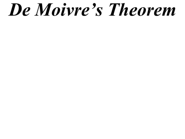 X2 T01 05 de moivres theorem (2011) | PDF