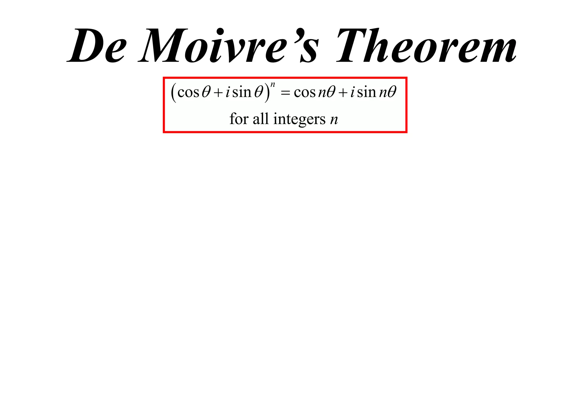 X2 t01 09 de moivres theorem | PDF