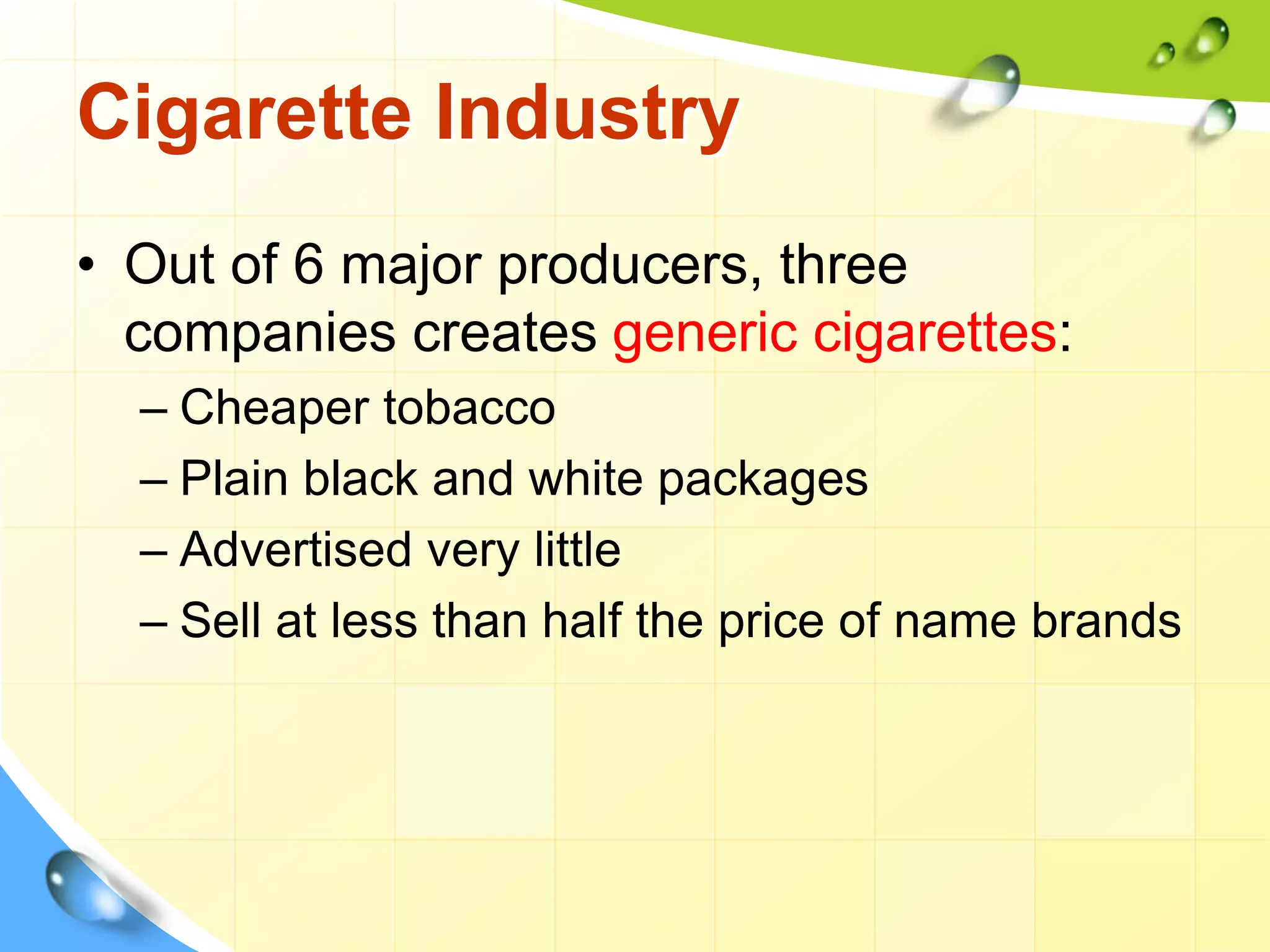 case 26 - cigarette industry Business Economic | PPTX
