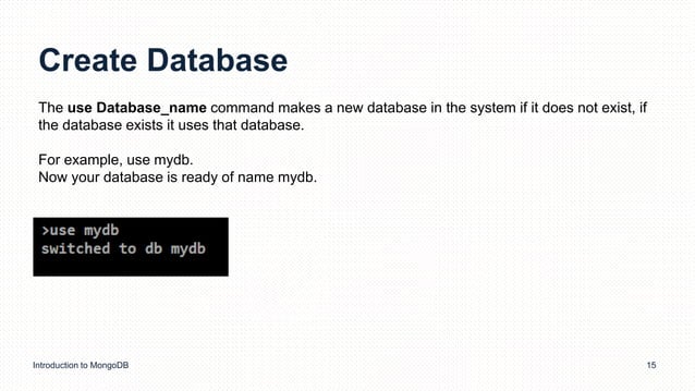 Introduction to MongoDB.pptx | Databases | Computer Software and Applications