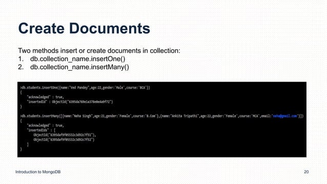 Introduction to MongoDB.pptx | Databases | Computer Software and Applications