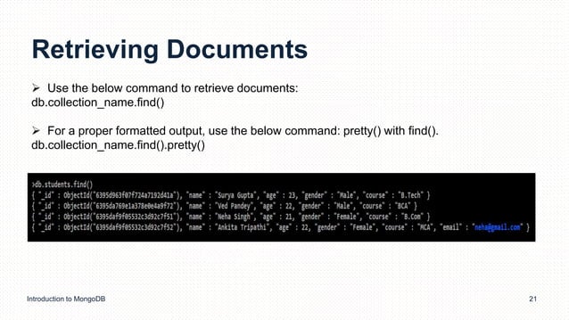 Introduction to MongoDB.pptx | Databases | Computer Software and Applications