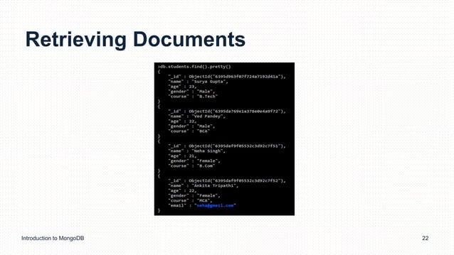Introduction To Mongodbpptx Databases Computer Software And Applications