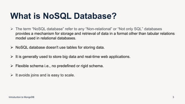 Introduction To Mongodbpptx Databases Computer Software And Applications