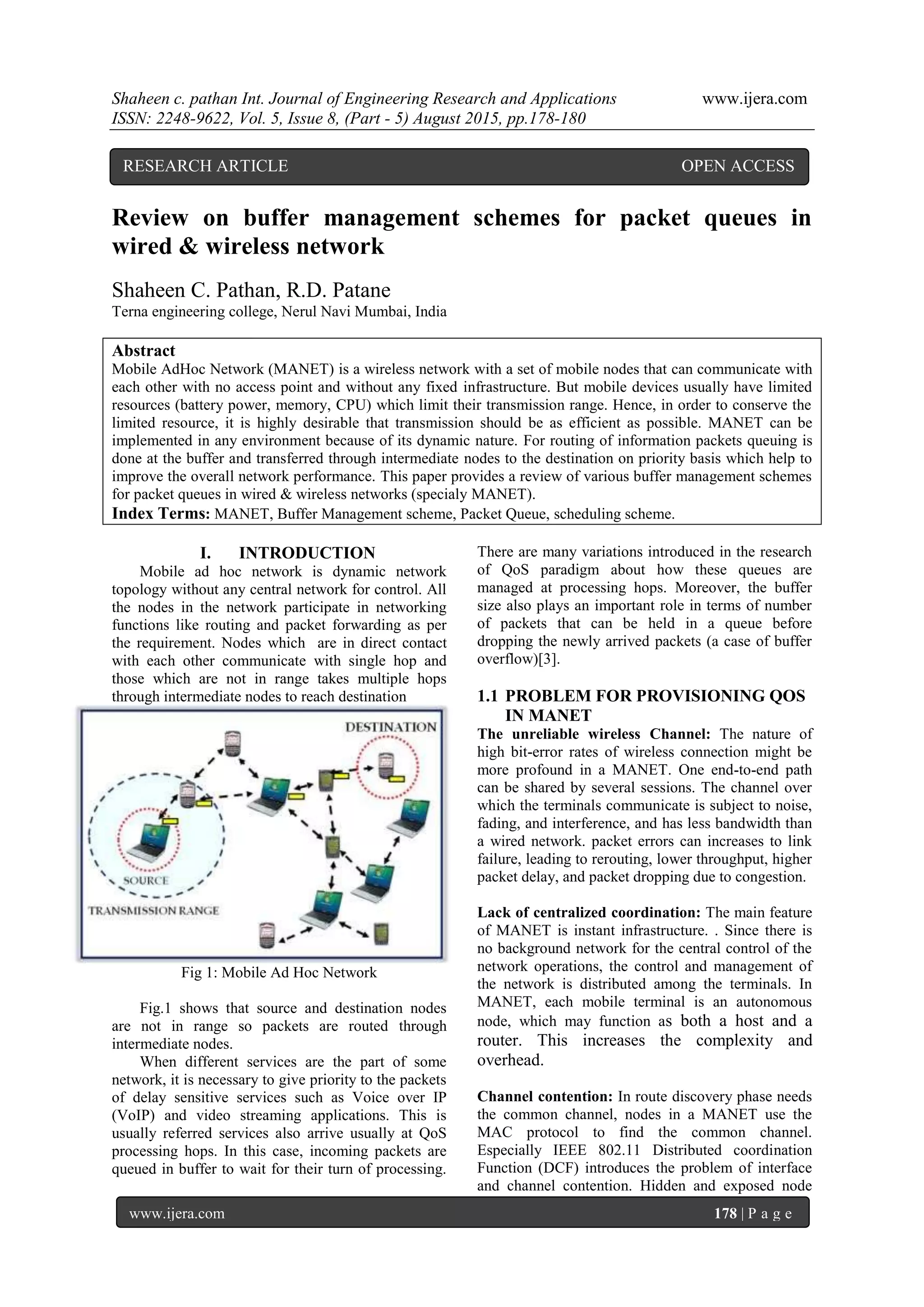 Review on buffer management schemes for packet queues in wired ...