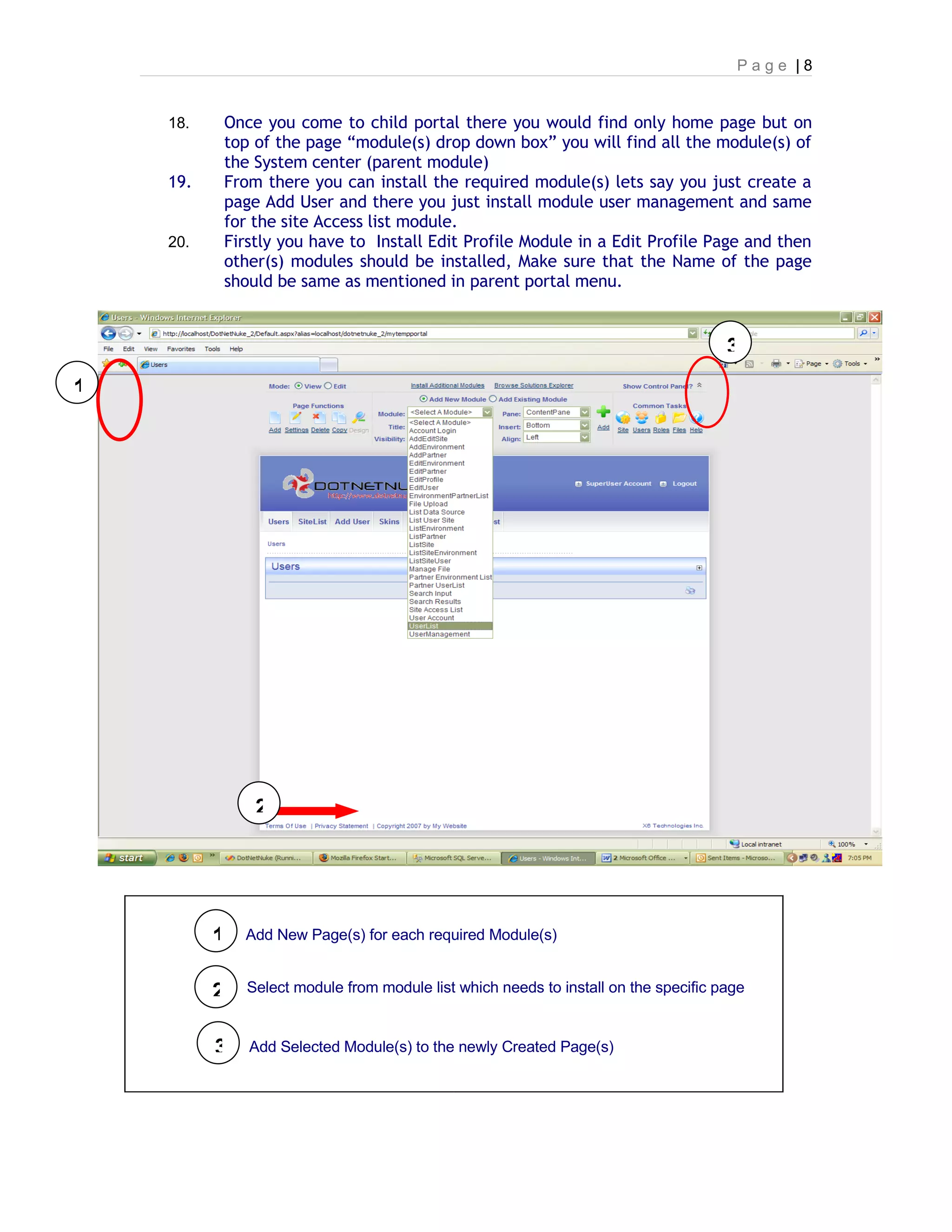 DotNet Nuke Document To Create Child Portal | DOC