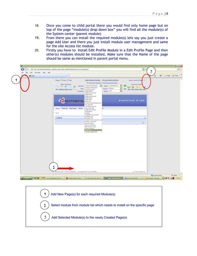 DotNet Nuke Document To Create Child Portal | PDF