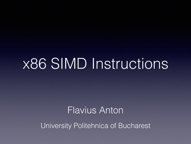 X86 SIMD Instructions | PDF | Computing | Technology & Computing