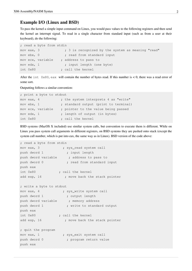 X86 assembly nasm syntax | PDF X86 assembly nasm syntax | PDF