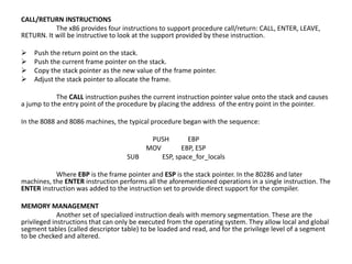 X86 operation types | PPTX | Programming Languages | Computing