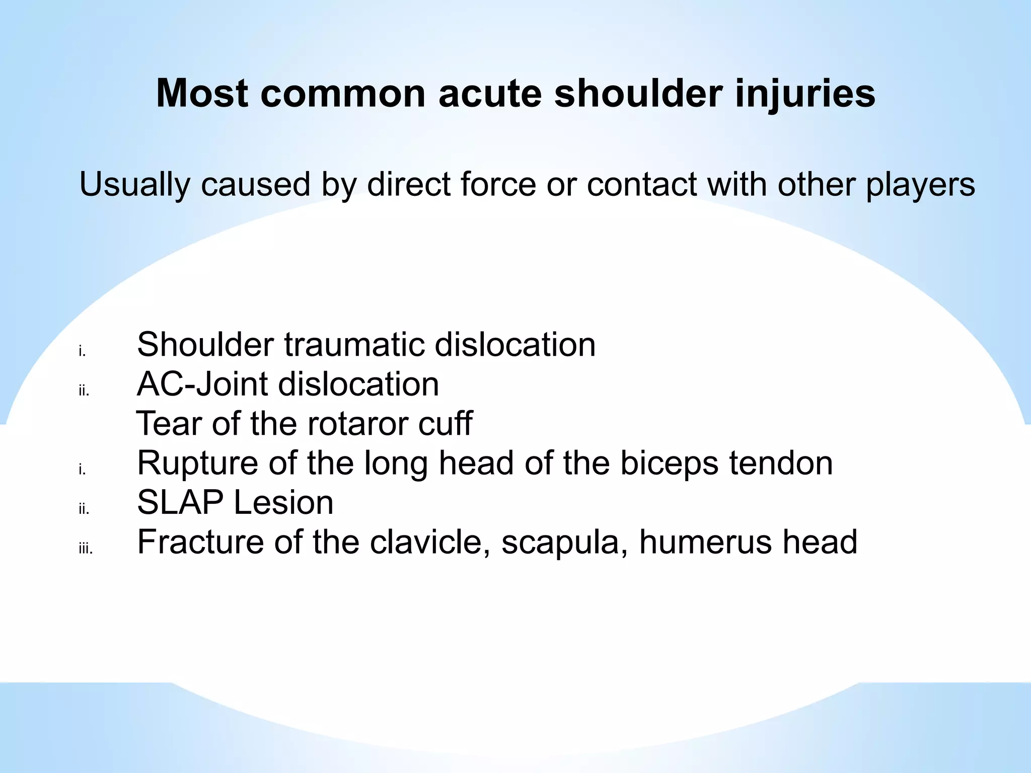 Shoulder sports related injuries | PPTX