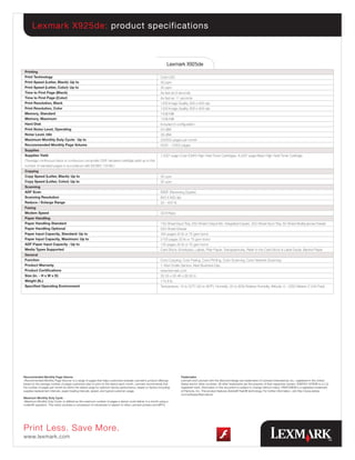 X925de Brochure | PDF