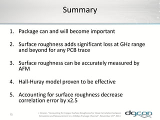 Accounting for copper surface roughness for close correlation between ...