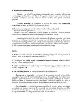 Managementul echipei de proiect | DOC