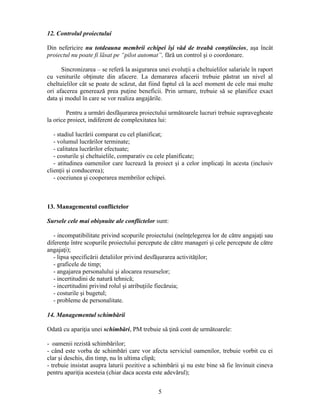 Managementul echipei de proiect | DOC