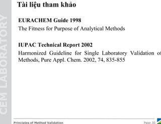 Xac nhan gia tri su dung cua phuong phap method validation | PDF