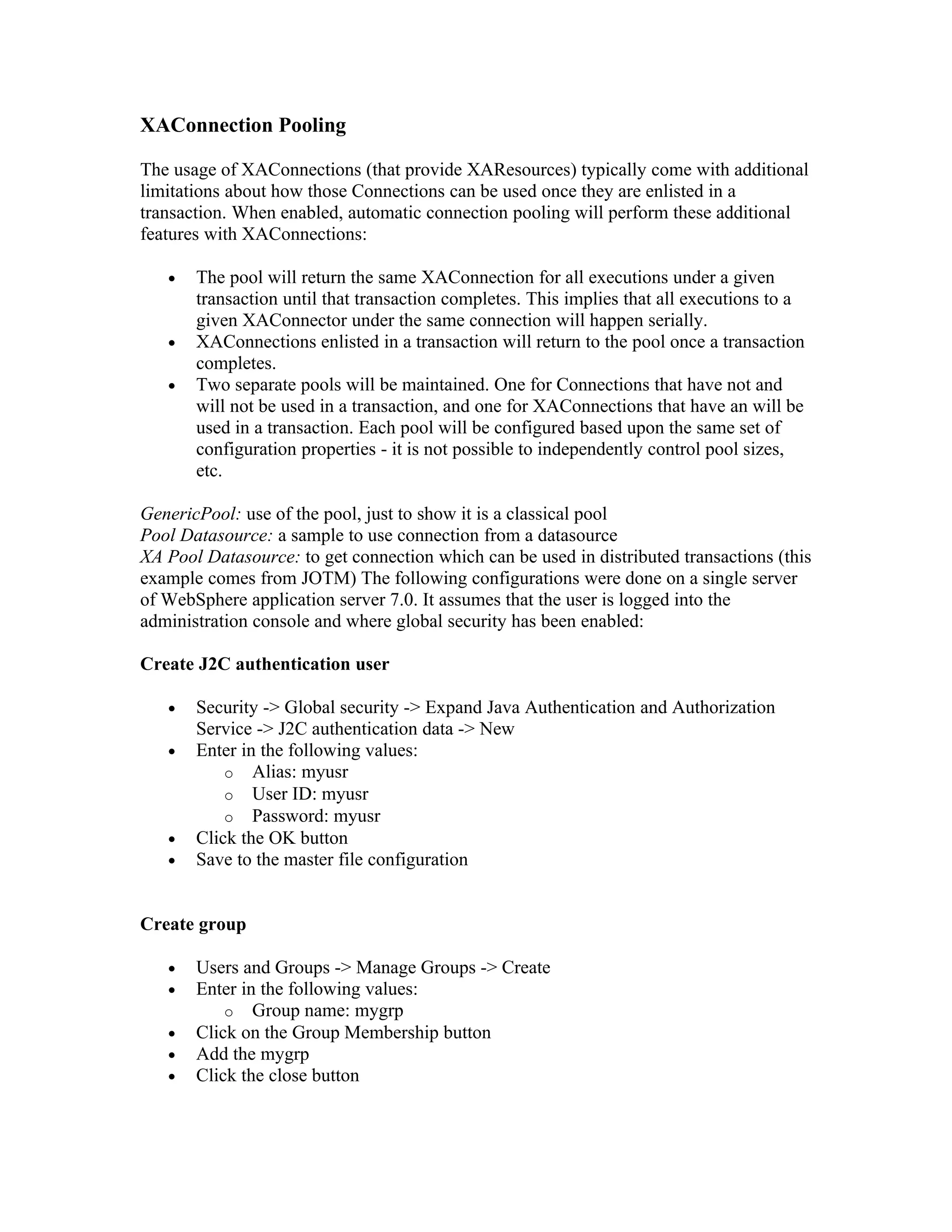 Xa connection pooling(print) | PDF