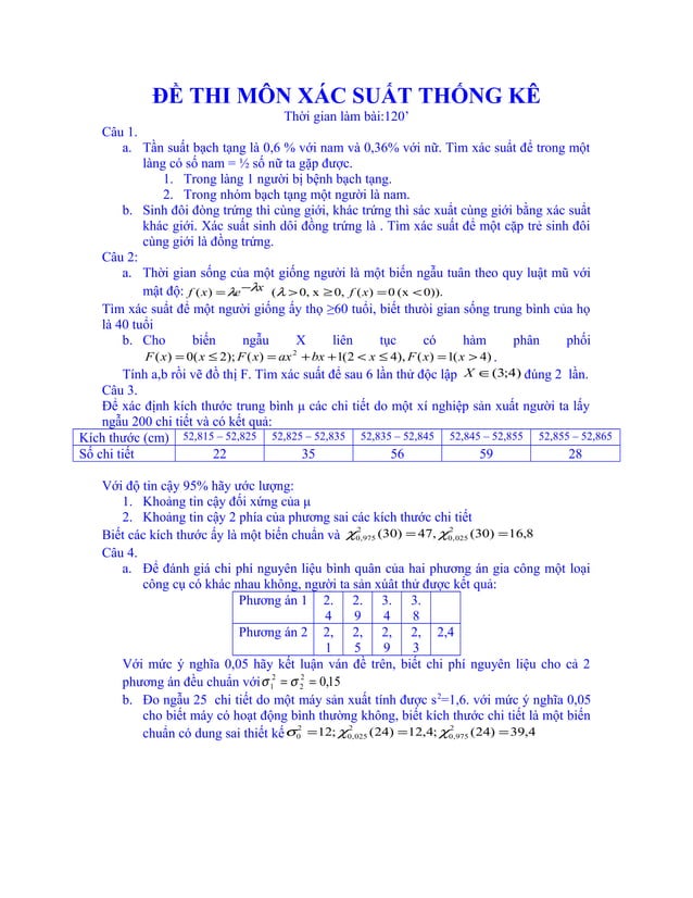 Xac suat thong ke | PDF