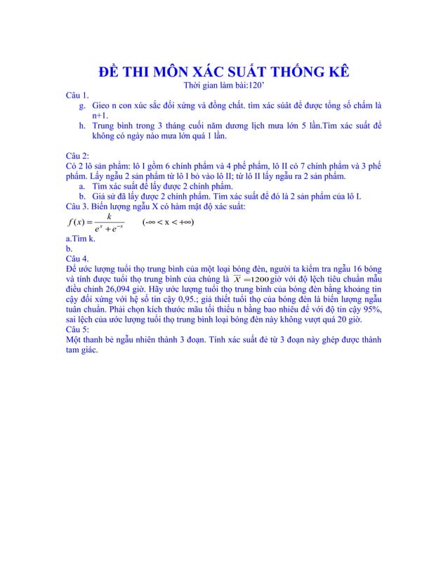 Xac suat thong ke | PDF