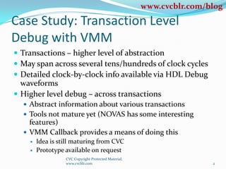 Transaction Level Debug with SystemVerilog VMM & Verdi | PPSX
