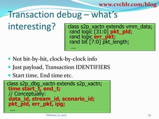 Transaction Level Debug with SystemVerilog VMM & Verdi | PPSX