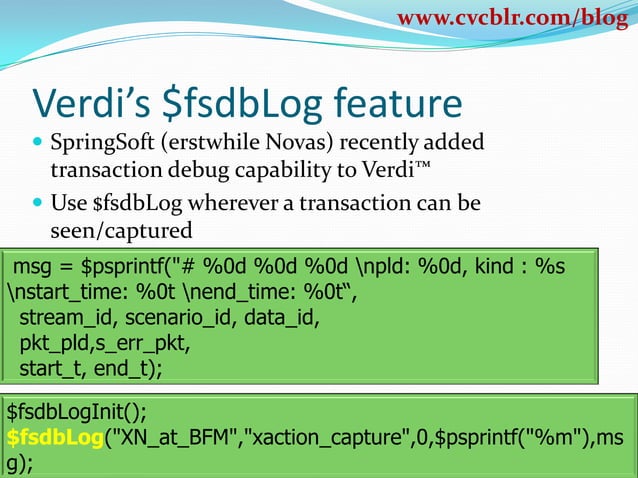 Transaction Level Debug with SystemVerilog VMM & Verdi | PPSX