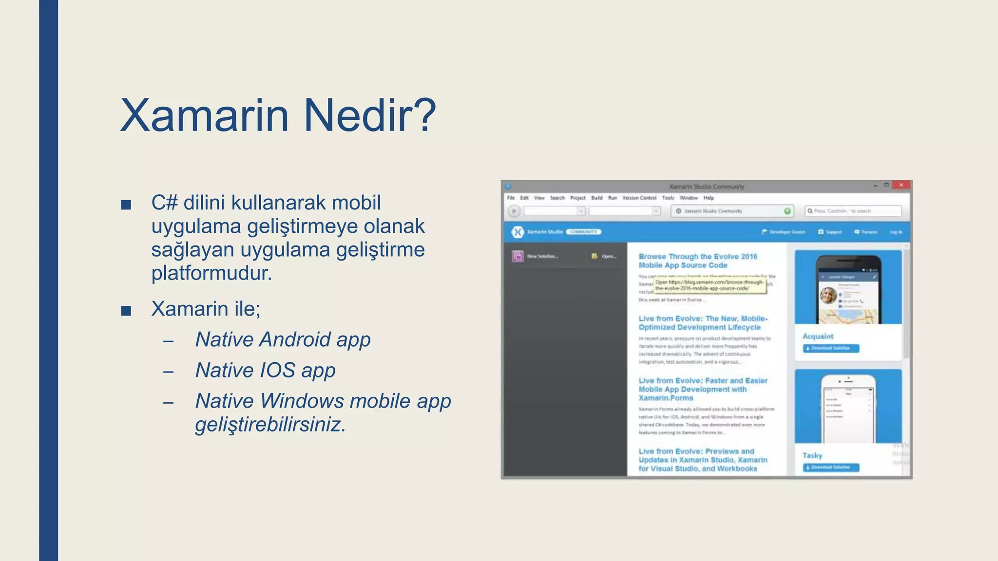 Introduction of Xamarin/Xamarin'e Giriş/ | PPT