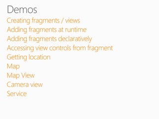 Xamarin day3 - Android Fragments | PPT