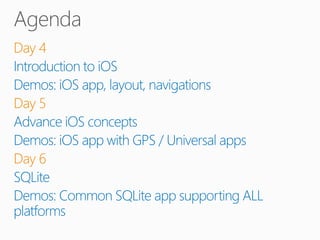 Xamarin day6 - Using SQlite on iOS, Android, Widows Phone, WinRT | PPT
