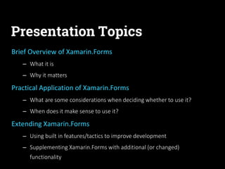 Diving Into Xamarin.Forms | PPT