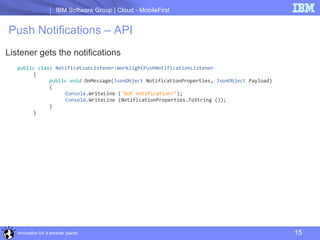 Push Notification in IBM MobileFirst Xamarin SDK | PPT