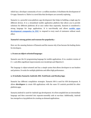 Xamarin Mobile App Development Features & Benefits.pdf | Programming Languages | Computing