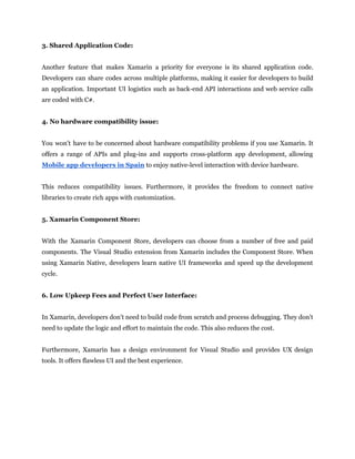 Xamarin Mobile App Development Features & Benefits.pdf | Programming Languages | Computing