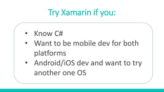 Xamarin, Intro to Mobile Development | PPT