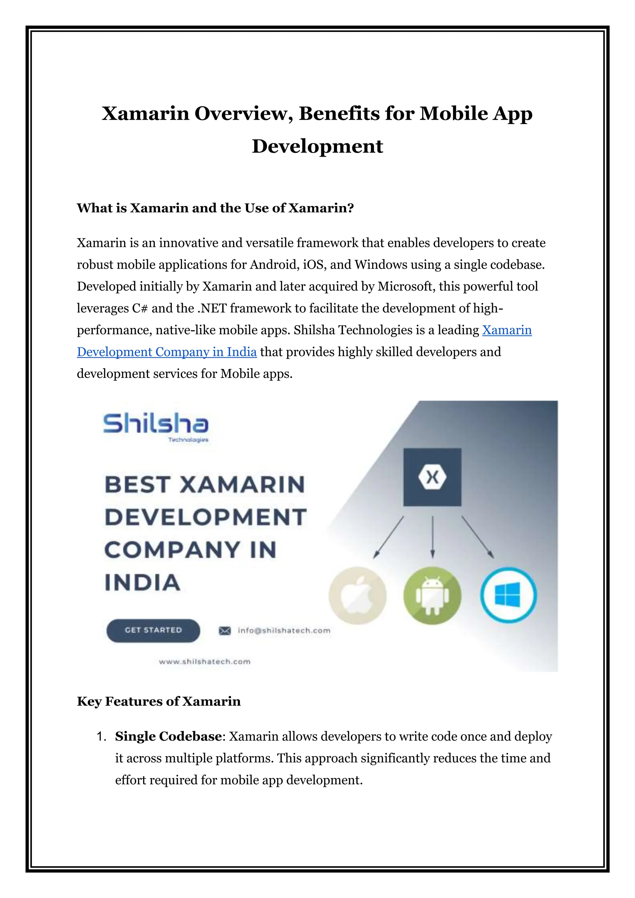 Xamarin Overview, Benefits for Mobile App Development.docx
