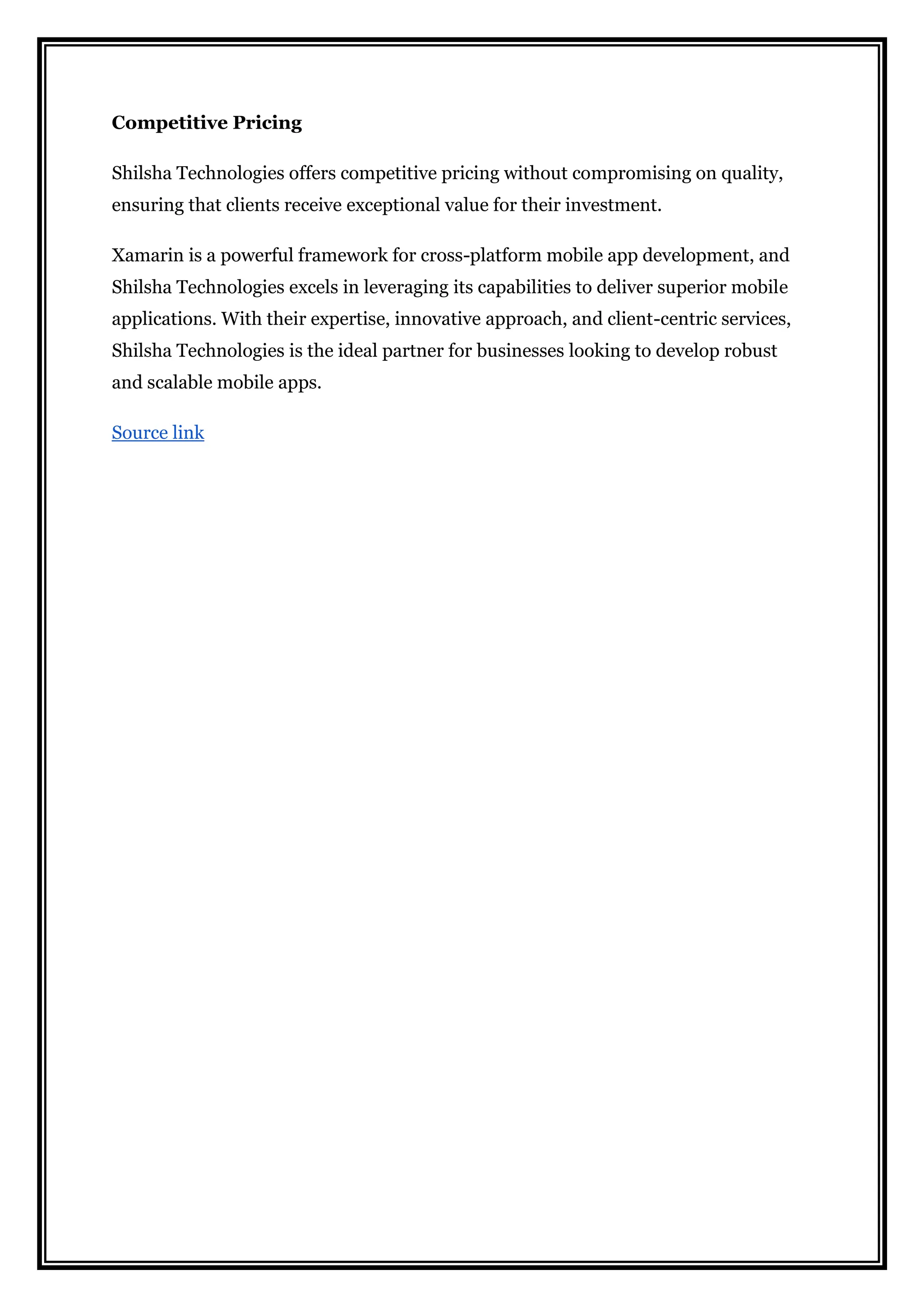 Xamarin Overview Benefits For Mobile App Developmentdocx