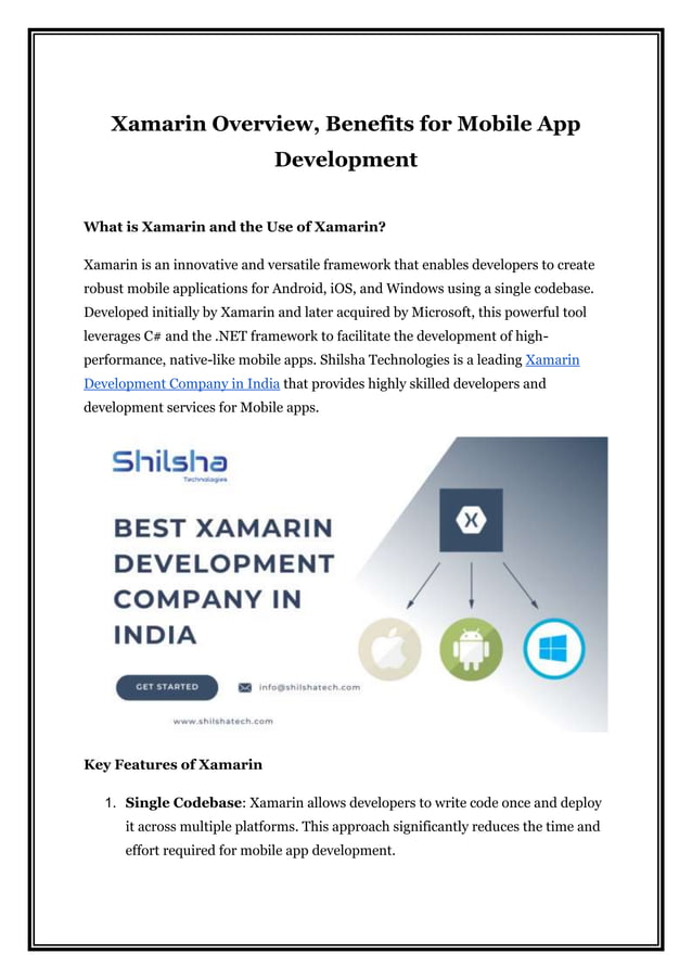 Xamarin Overview, Benefits for Mobile App Development.docx